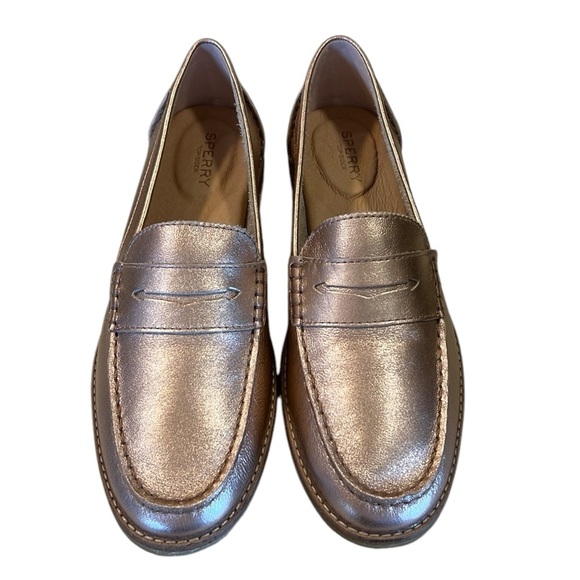 Sperry | Shoes | Sperry Topsider Rose Gold Seaport Leather Penny Loafer ...